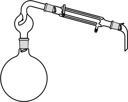 352 Distillation Assembly, consists of R.B. flask, splash head, double ...